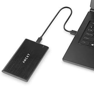 Antec 2.5 USB 3.1 Gen2 External Hard Drive Enclosure, Portable Black ...