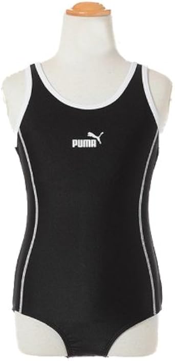 Amazon | (プーマ) PUMA ロゴ入り ガールズスクール水着【900343】170cm ブラック×ホワイト | 水着 通販