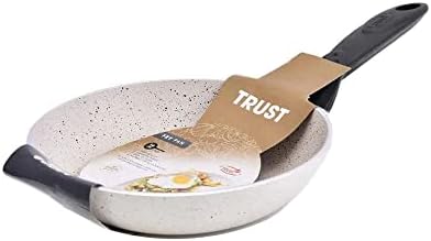 Trust Pro Non-Stick Aluminum Granite Coated Hangable Frying Pan, 18 cm Diameter, Off White price ...