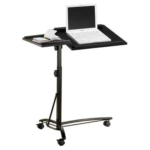 Rolling Laptop Stand Portable Height Adjustable Black Laptop Table ...