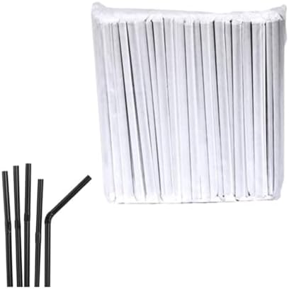 50 PCS Disposable Black Plastic Drinking Straw, 24 cm / 6mm Long ...