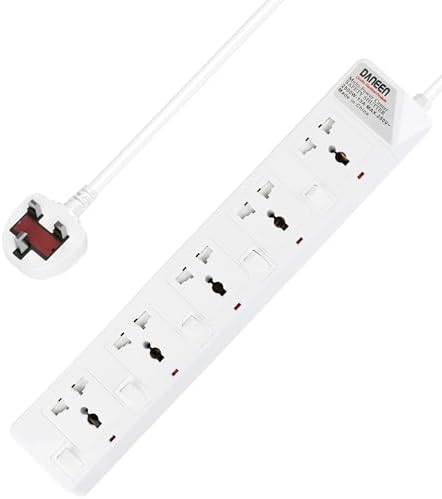DANEEN 5-Way Universal Power Extension cord Socket | 5M 3 Core Cable ...