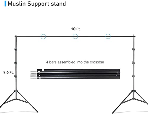 LimoStudio 10 X 9.6 Ft. Heavy Duty Backdrop Stand / 10 X 20 Ft. Green ...