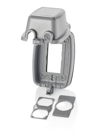 Leviton Weatherproof Outlet Box, Extra Duty 1-Gang While-In-Use Cover Includes Inserts for ...