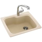 Swanstone QZ02522SB.170 Granite 1-Hole Dual Mount Single-Bowl Kitchen ...