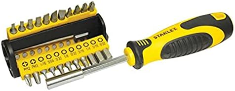 Stanley Multi Bit Screwdriver Set Of 35, Black/Yellow, 3.5 x 2 x 9.1 ...