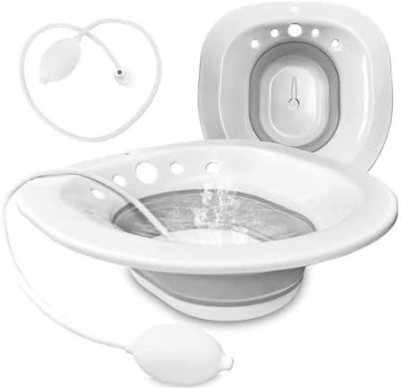 TAME Foldable Sitz Bath for Toilet Seat, Sitz Bath Tub Over the Toilet ...