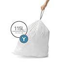 Amazon.com: simplehuman Code Y Custom Fit Trash Can Liner, 200 Commercial Pack, 115 L/ 30 Gallon ...