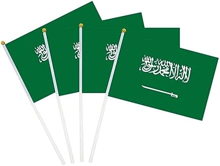 sheful Saudi Arabia Flag, 50Pcs Saudi Hand Waving Desk Flags price in ...