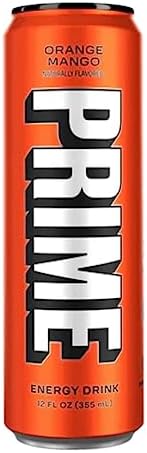 Prime Energy Drink (Orange Mango) Naturally Flavored Zero Sugar, 300mg ...