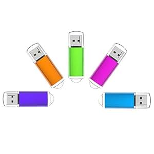 Amazon.com: 64G USB Flash Drive 5 Pack Easy-Storage Memory Stick K&ZZ ...