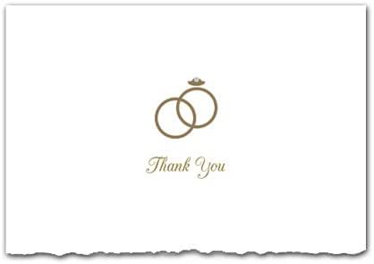 Amazon.com: Gold Wedding Rings - Thank You Designer Note Cards (set of ...