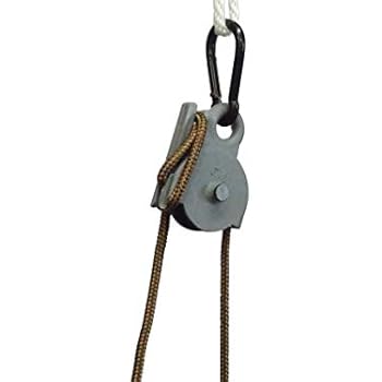 Locking Pulley 15 ft.Nylon Rope. Holds 100 lbs Without Slipping.Made in ...
