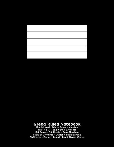 Gregg Ruled Notebook: Blank Lined - White Paper - 8.5" x 11" - 21.59 cm ...