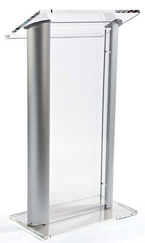 Displays2go Contemporary Aluminum and Acrylic Podium with - Want It All
