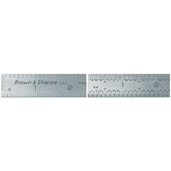 Brown & Sharpe Stainless Steel Rule: Construction Rulers: Amazon.com ...