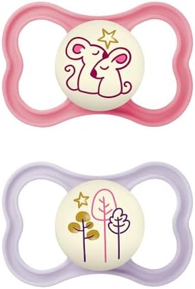 MAM Air Night Pacifiers (1 Sterilizing Pacifier Case), MAM Sensitive ...