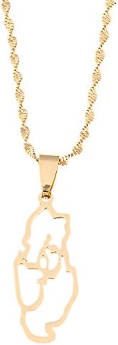 Stainless Steel Qatar Country Map Pendant State of Qatar Jewelry Map ...