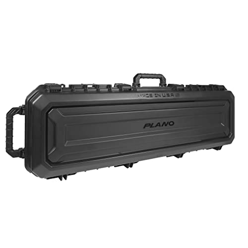 Plano All Weather 52” Rifle Gun Case with Wheels, Black with Pluck-to ...