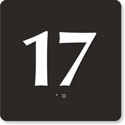 Amazon.com: Sign With Number "17", TactileTouch™ Signs with Braille, 6 ...