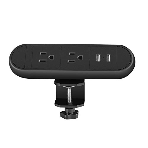 Desk Clamp Power Strip, Black Desktop Power Outlets, Removable Desktop ...