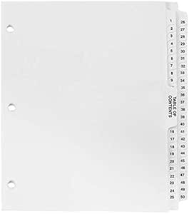Numbered Dividers 1-50 3 Hole Punched : Amazon.ca: Office Products