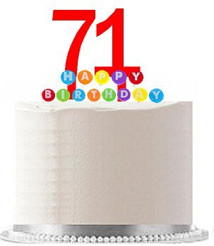 CakeSupplyShop Item#071WCD - Happy 71st Birthday Party Red Cake Topper ...
