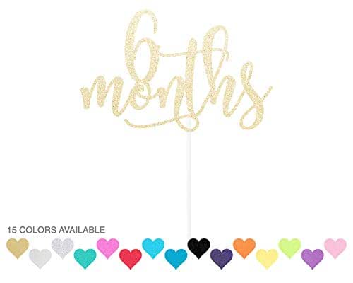 Amazon.com: 6 Months Cake Topper - any color glitter: Handmade