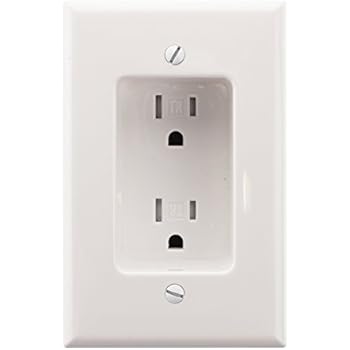 Leviton 688-W 15 Amp, 125 Volt, 1 Gang Recessed Single Receptacle ...