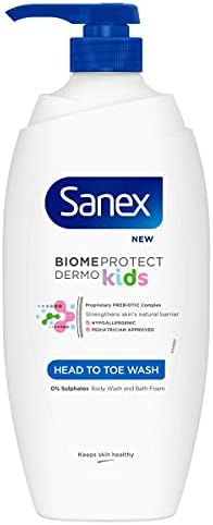 Sanex BiomeProtect Kids Head to Toe Wash 720ml, Gently Cleanses Hair ...
