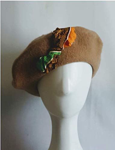 African print beige beret: Amazon.co.uk: Handmade