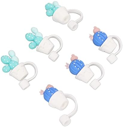 Silicone Straw Cover Caps, Reusable Silicone Straw Toppers, Dustproof ...