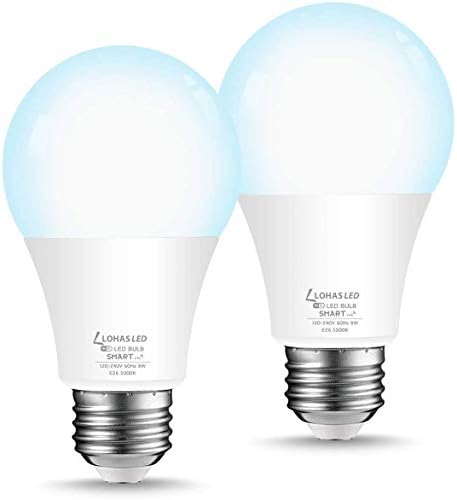 LOHAS Smart Light Bulb Dimmable LED Daylight Bulbs A19, WiFi LED Bulbs ...