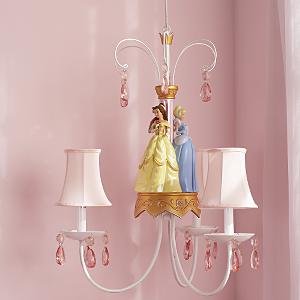 Disney Princess Crown Chandelier Lamp Light Cinderella Aurora Belle ...