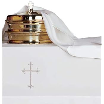 Amazon.com: Religious Supply 2-Piece Communion Linen Set with Cross ...