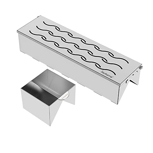 Skyflame Stainless Steel Smoker Box with Canister Can, Double V-Shape ...