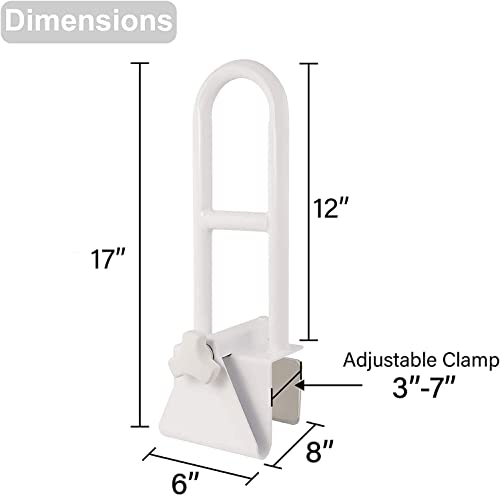 Vaunn Adjustable Bathtub Safety Rail Shower Grab Bar Handle | Pricepulse