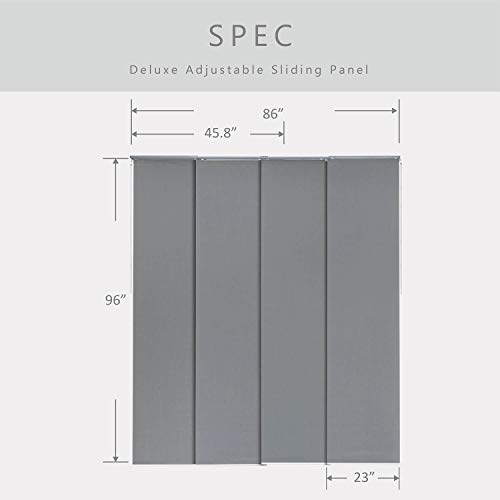 GoDear Design Deluxe Adjustable Sliding Panel Track Blind 45.8"- 86" W ...