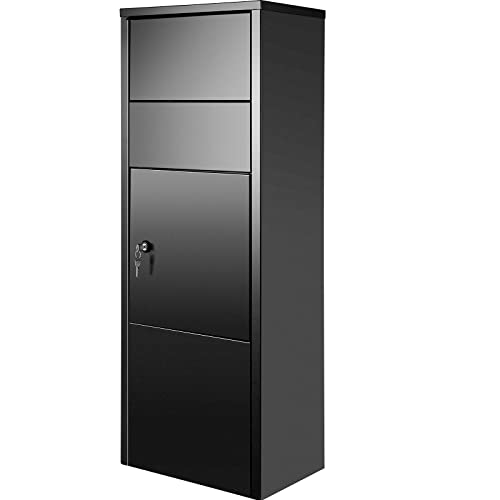 VEVOR Parcel Drop Box Lockable Freestanding Mailbox 10.5x15.4x41.5 In ...