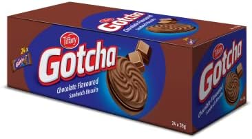 Tiffany Gotcha, Chocolate Flavoured Sandwich Biscuits, 24 x 35g price ...