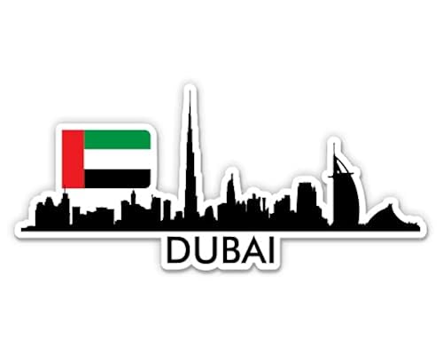 Squiddy Dubai UAE United Arab Emirates Skyline - Vinyl Sticker Decal ...