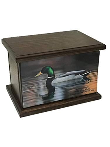 Pintail Drake Cremation Urn, Wood Funeral Urn, Duck Wooden Urn with ...