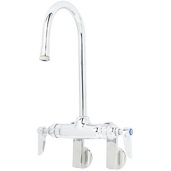 T&S Brass B-0315 Wall Mount Vertical Double Pantry Faucet with Rigid ...