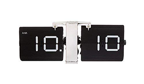 Cloudnola Flipping Out Wall and Table top Flip Clock, Black and Silver ...