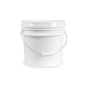Amazon.com: Ropak USA 3.5 gallon Food Grade White Plastic Bucket with ...