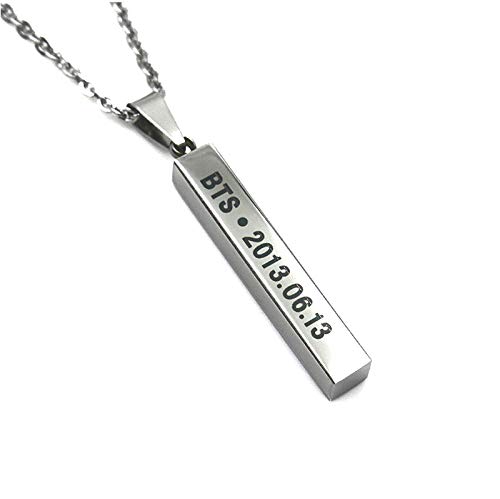 GUSTAVE® Plata Acero Inoxidable Hip Hop Team Bangtan BTS Collar ...