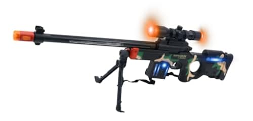 28 Inch Light Up Toy Gun Battery Operated W/Sound and Light Green AW50 ...