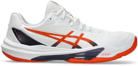 ASICS Men's Sky Elite FlyteFoam 3 Volleyball Shoes, White/Nova Orange ...