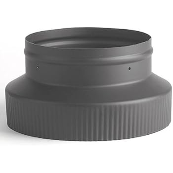 Chimney 21180 Heat-Fab 22GA Black Stovepipe Reducer - 6 Inch Female-8 ...