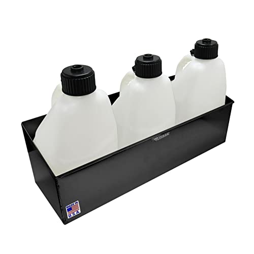 Pit Posse 436BK Triple Utility Fuel Jug Rack Holder Shelf 34.5" Fits 3 ...